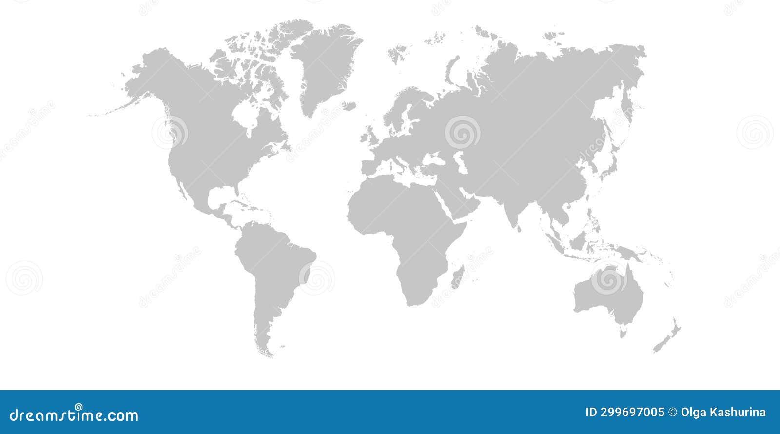 Grey blank world map. stock vector. Illustration of design - 299697005