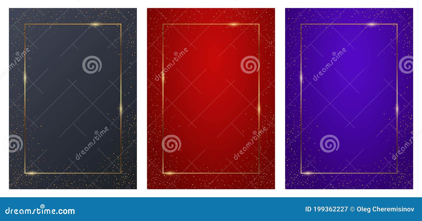 Grey, Blue, Red Rectangular Backgrounds Set. Elegant Colorful ...