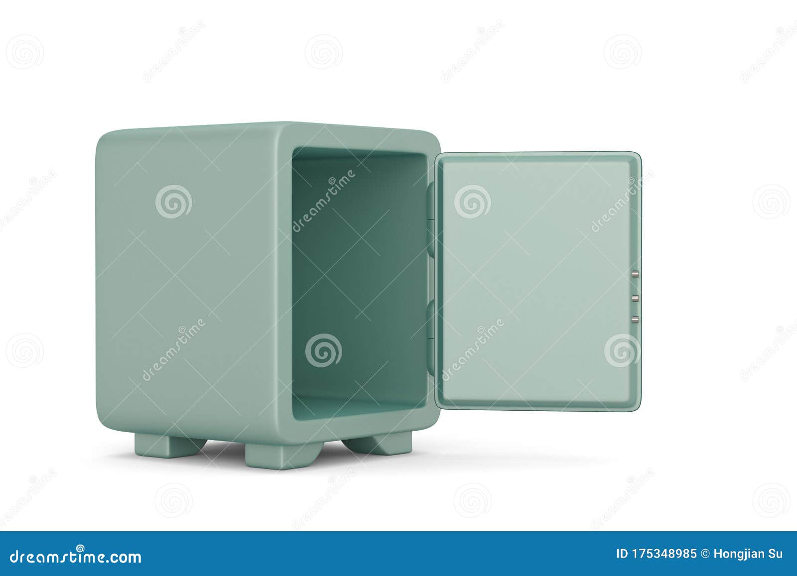 Grey Blue Safe Box Isolated on White Background. 3D Illustration Stock ...