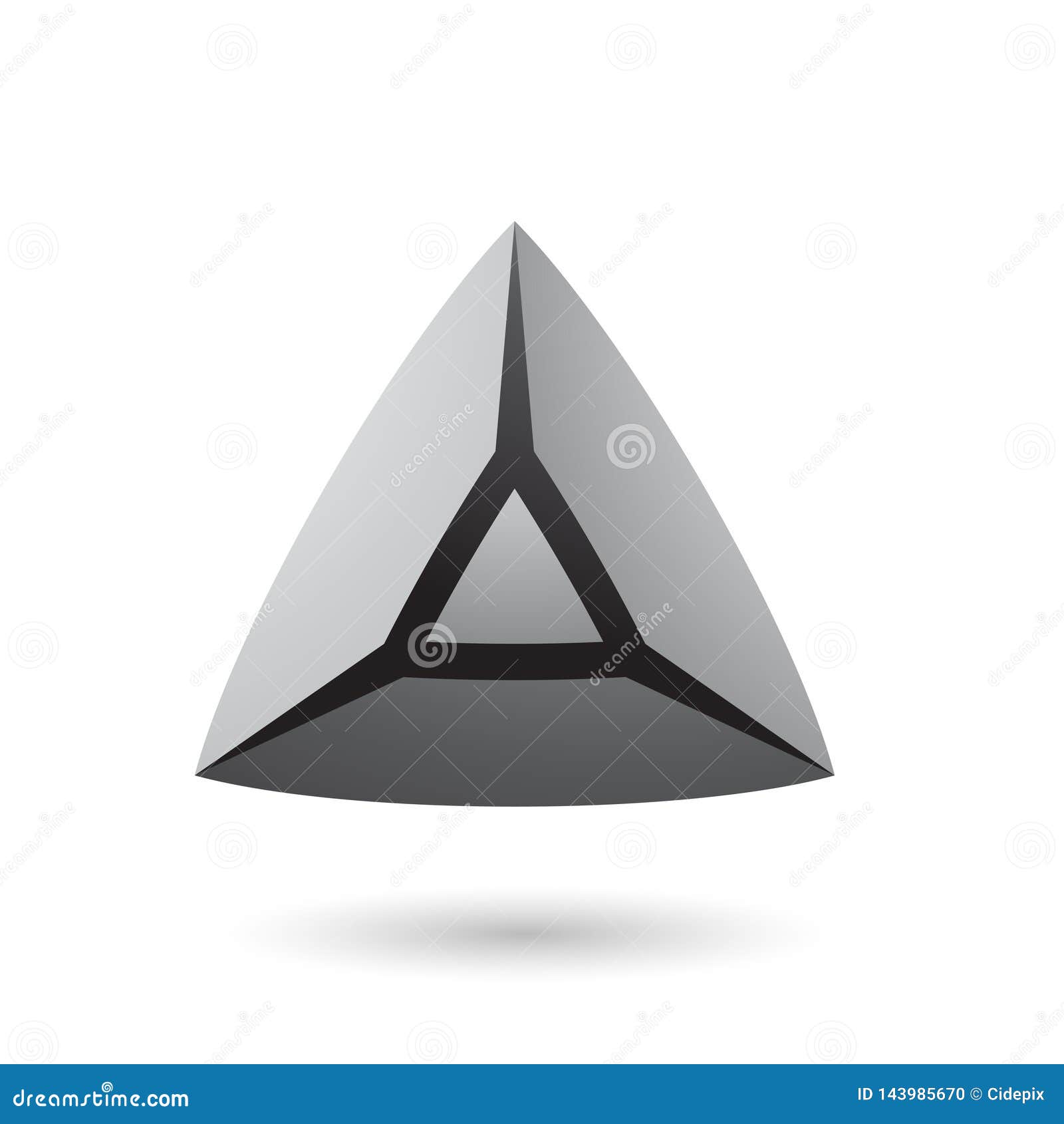 Grey and Bold 3d Pyramid Vector Illustration Stock Vector ...