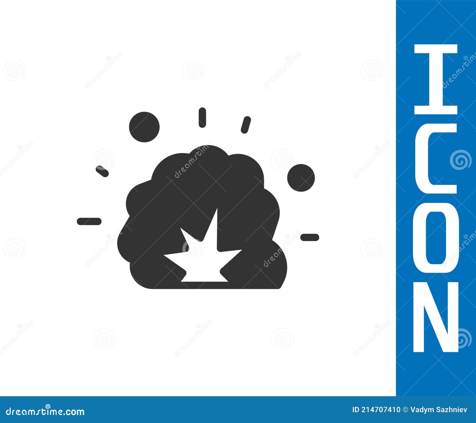 Grey Bomb Explosion with Shrapnel and Fireball Icon Isolated on White ...