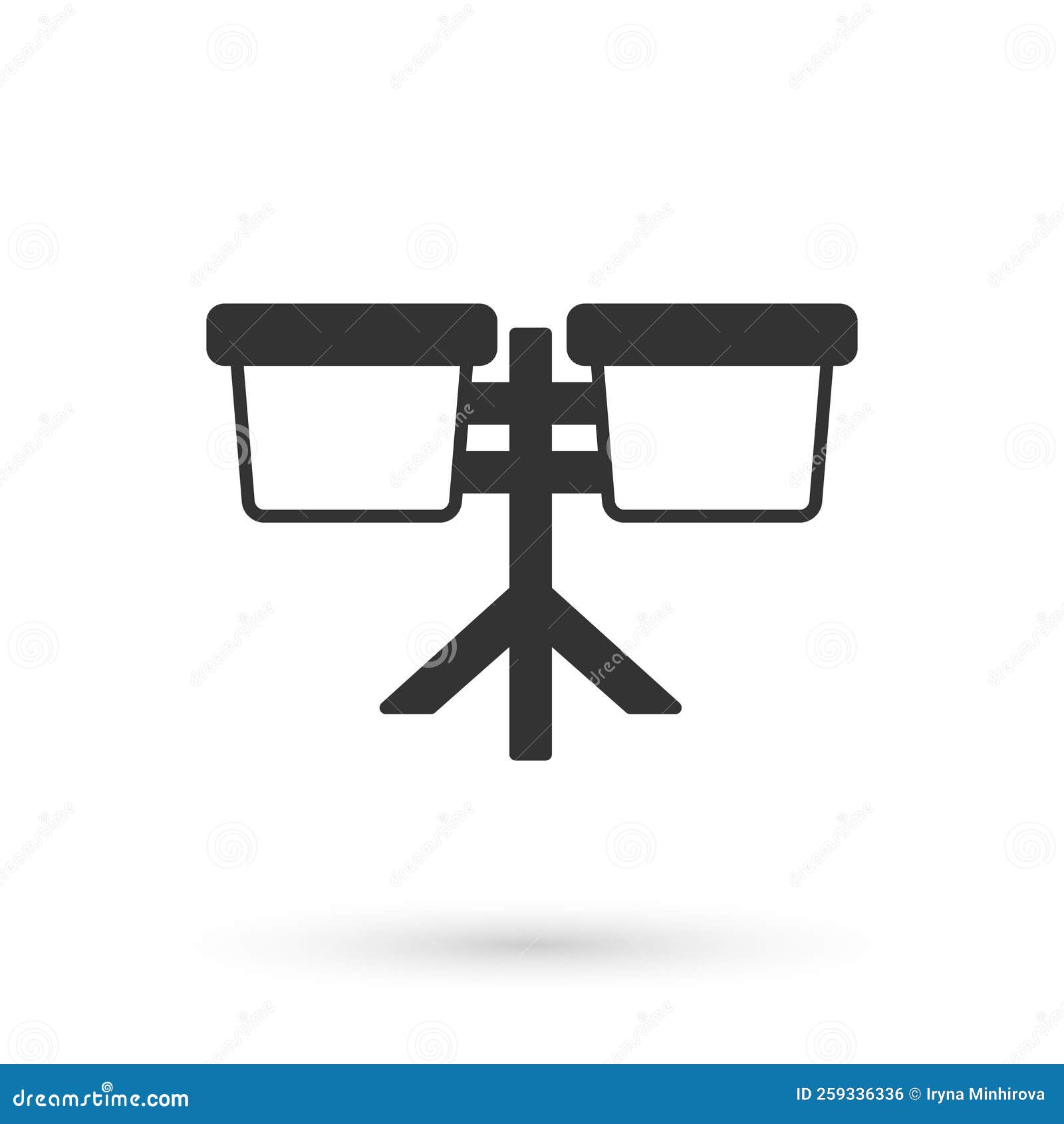 Grey Bongo Drum Icon Isolated on White Background. Musical Instrument ...