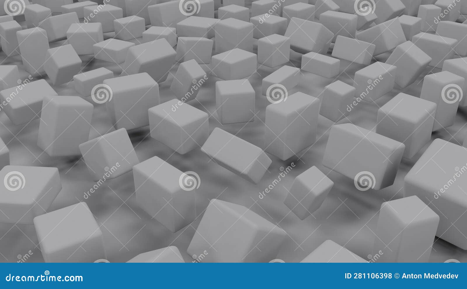 Grey Boxes Geometrical Graphics - Randomization Concept - Abstract 3D ...