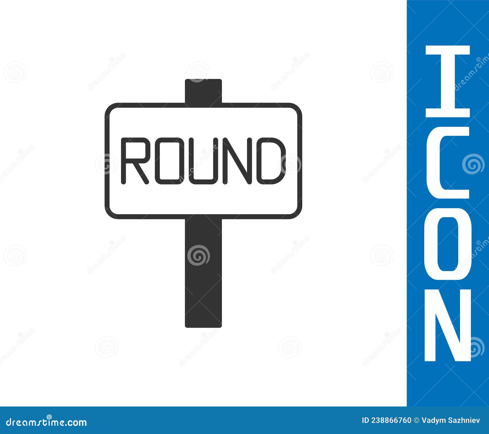 Grey Boxing Ring Board Icon Isolated on White Background. Vector Stock ...