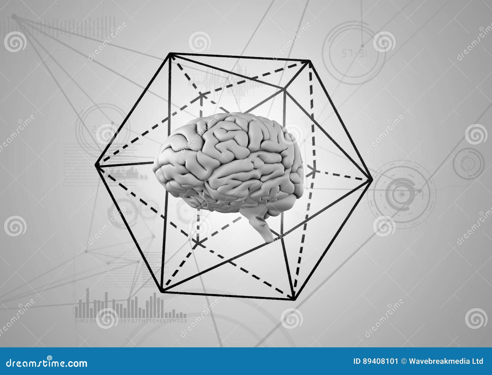 Hexagon Brain Hive. Infographics. Cartoon Vector | CartoonDealer.com ...