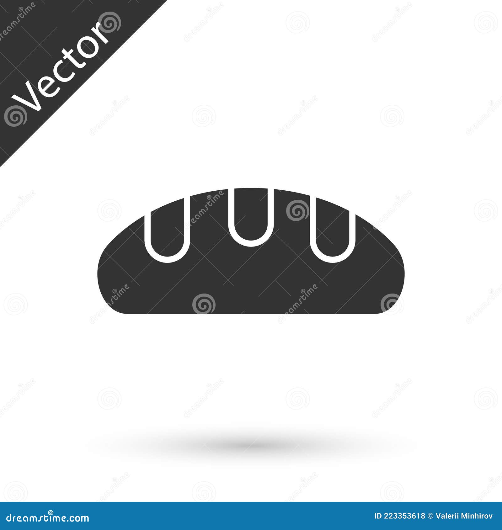 Grey Bread Loaf Icon Isolated on White Background. Vector Stock Vector ...