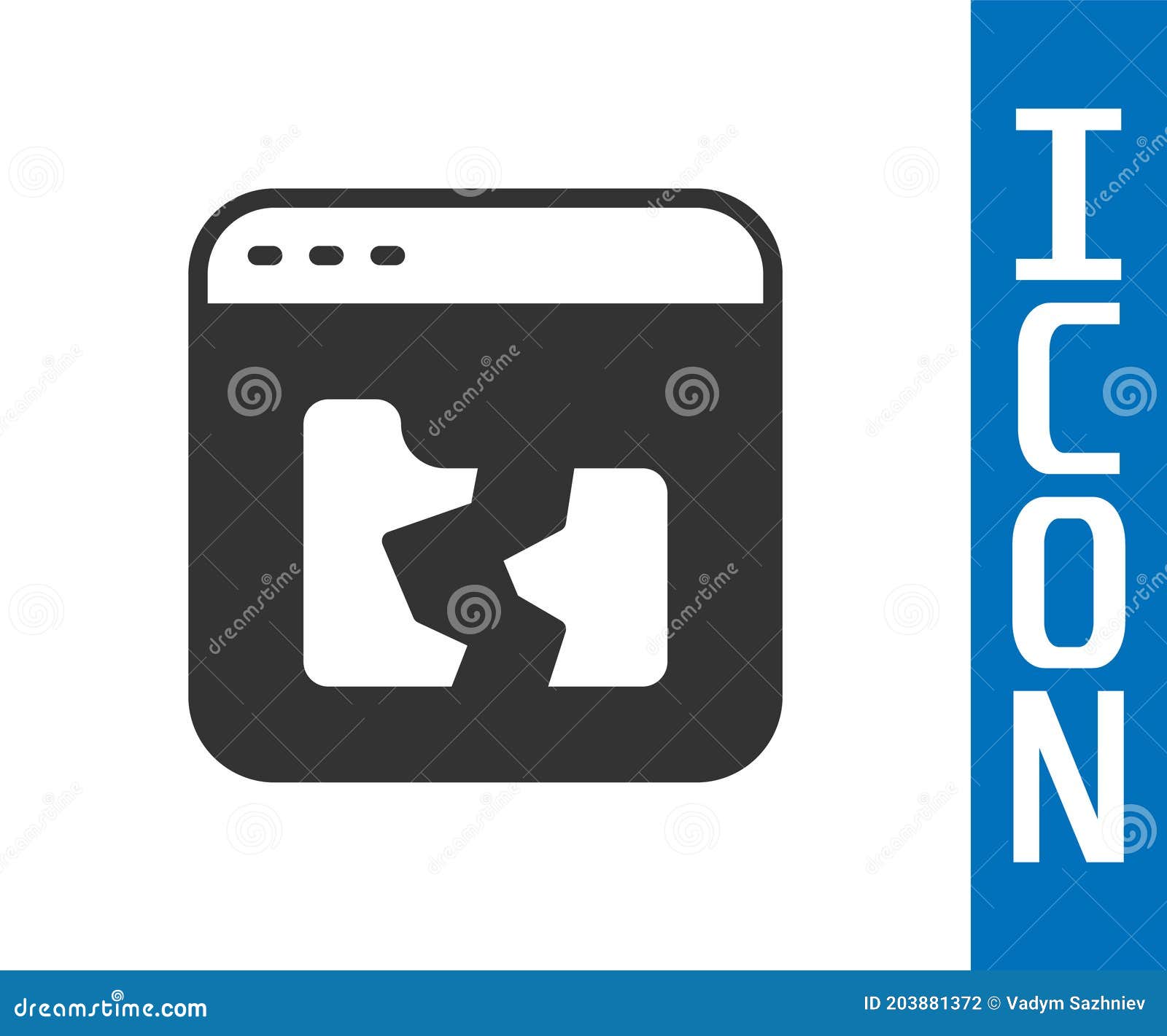 Grey Broken File Icon Isolated on White Background. Vector Stock Vector ...