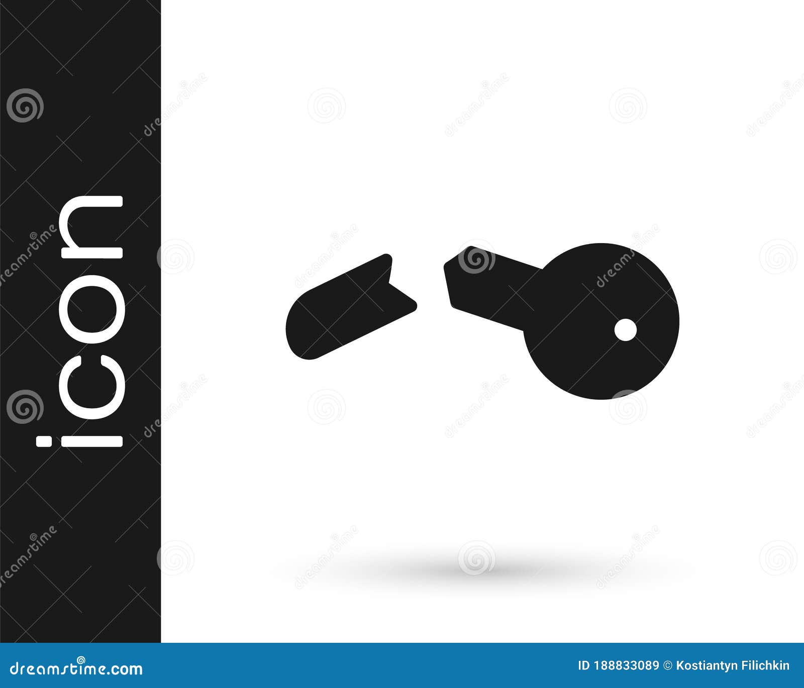 Grey Broken Key Icon Isolated on White Background. Vector Illustration ...