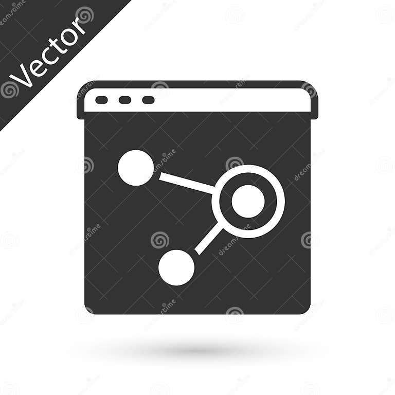 Grey Browser Window Icon Isolated on White Background. Vector Stock ...