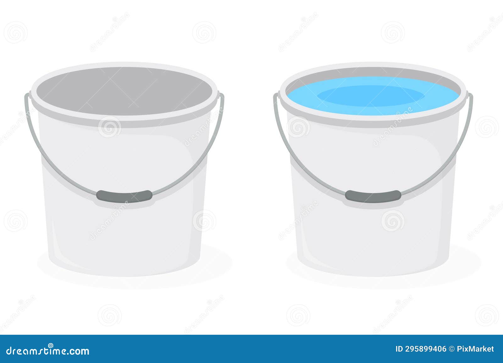 Grey Buckets stock illustration. Illustration of white - 295899406