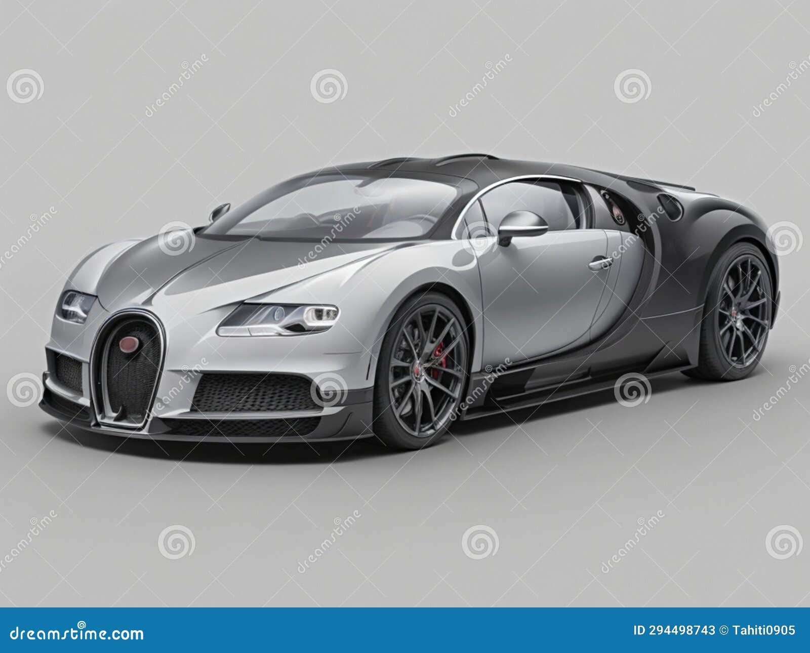 Grey Bugatti Isolated on Grey Background Stock Illustration ...