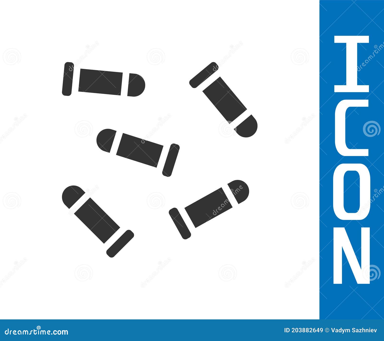 Grey Bullet Icon Isolated on White Background. Vector Stock Vector ...