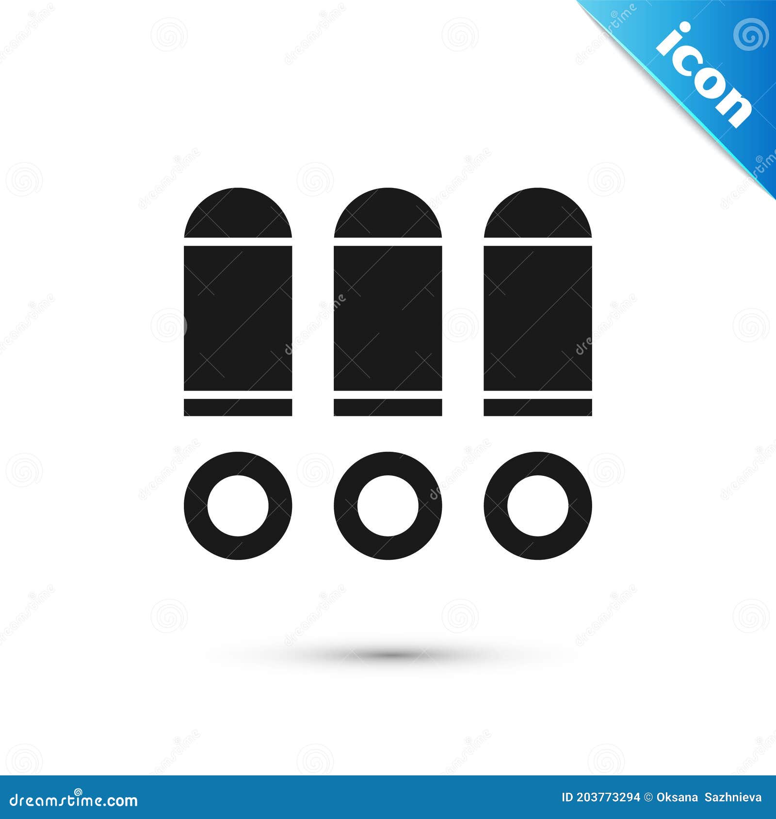 Grey Bullet Icon Isolated on White Background. Vector Stock Vector ...