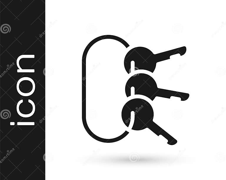 Grey Bunch of Keys Icon Isolated on White Background. Vector ...