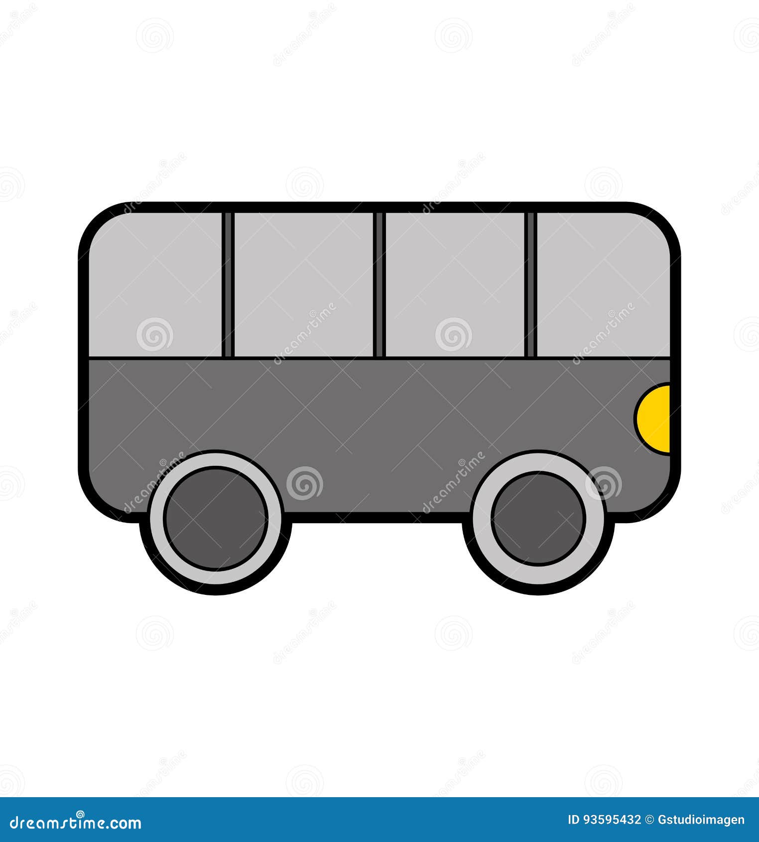Grey bus cartoon stock vector. Illustration of coach - 93595432