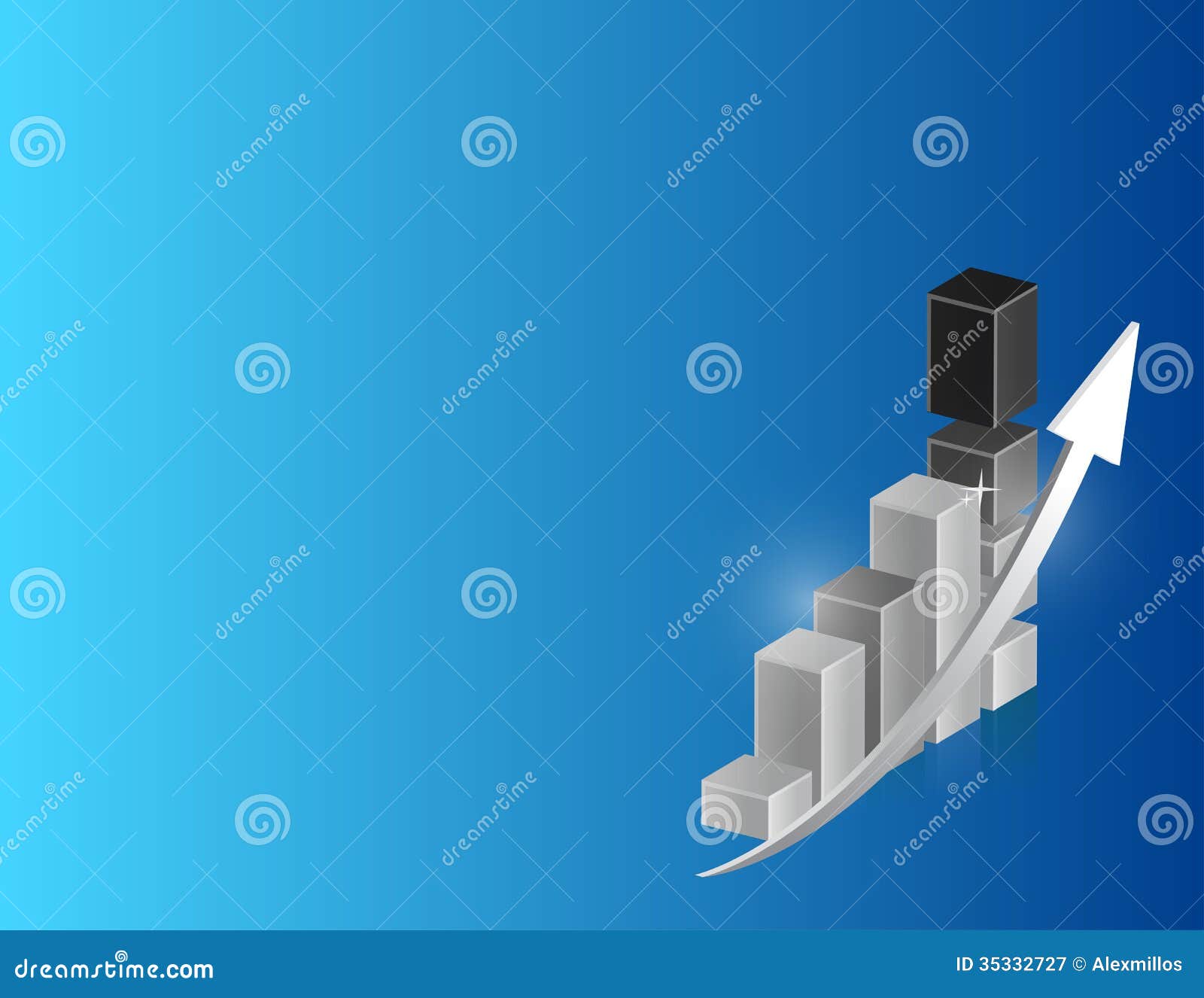 Grey Business Graph Over a Blue Illustration Stock Illustration ...