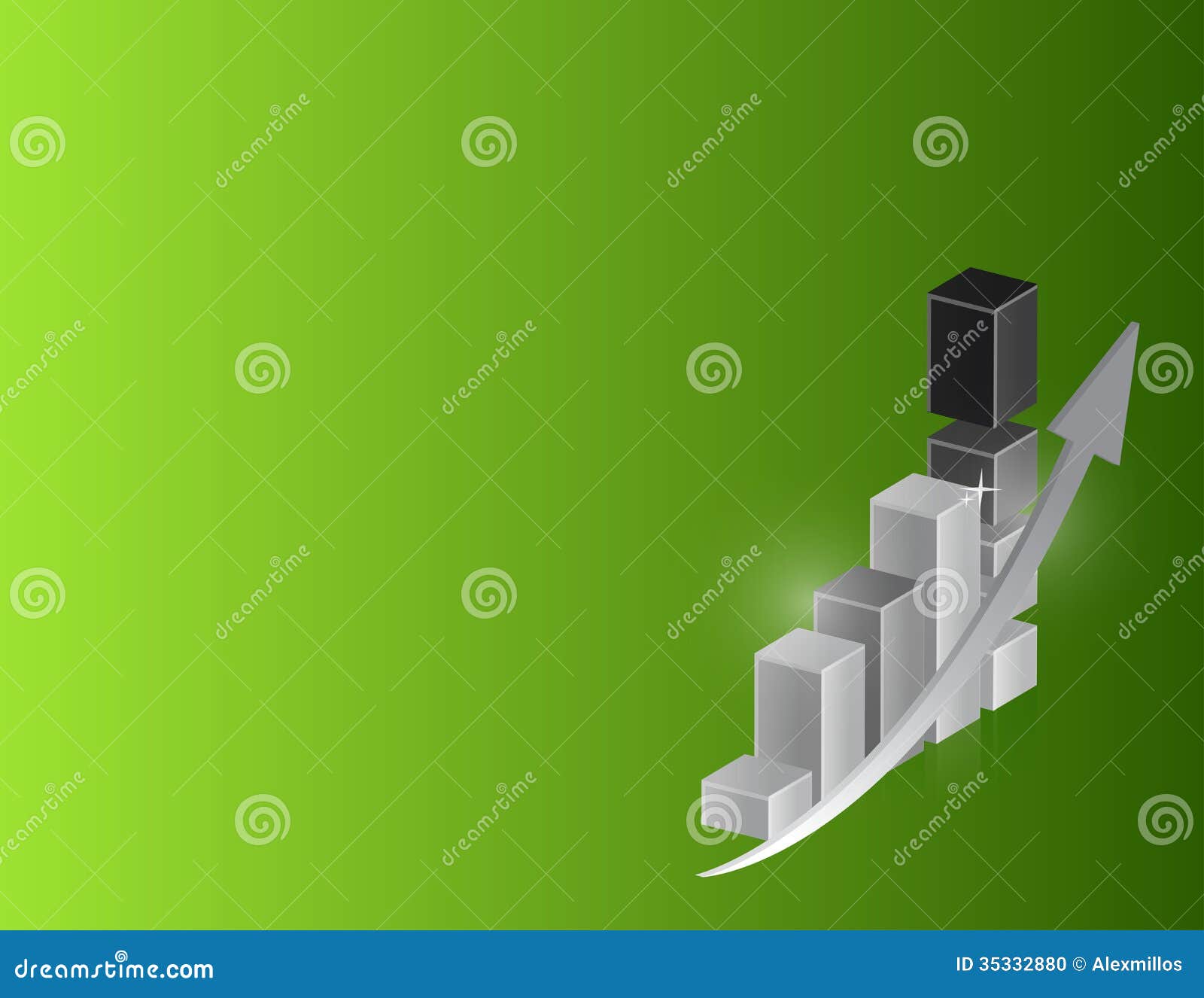Grey Business Graph Over a Green Stock Illustration - Illustration of ...