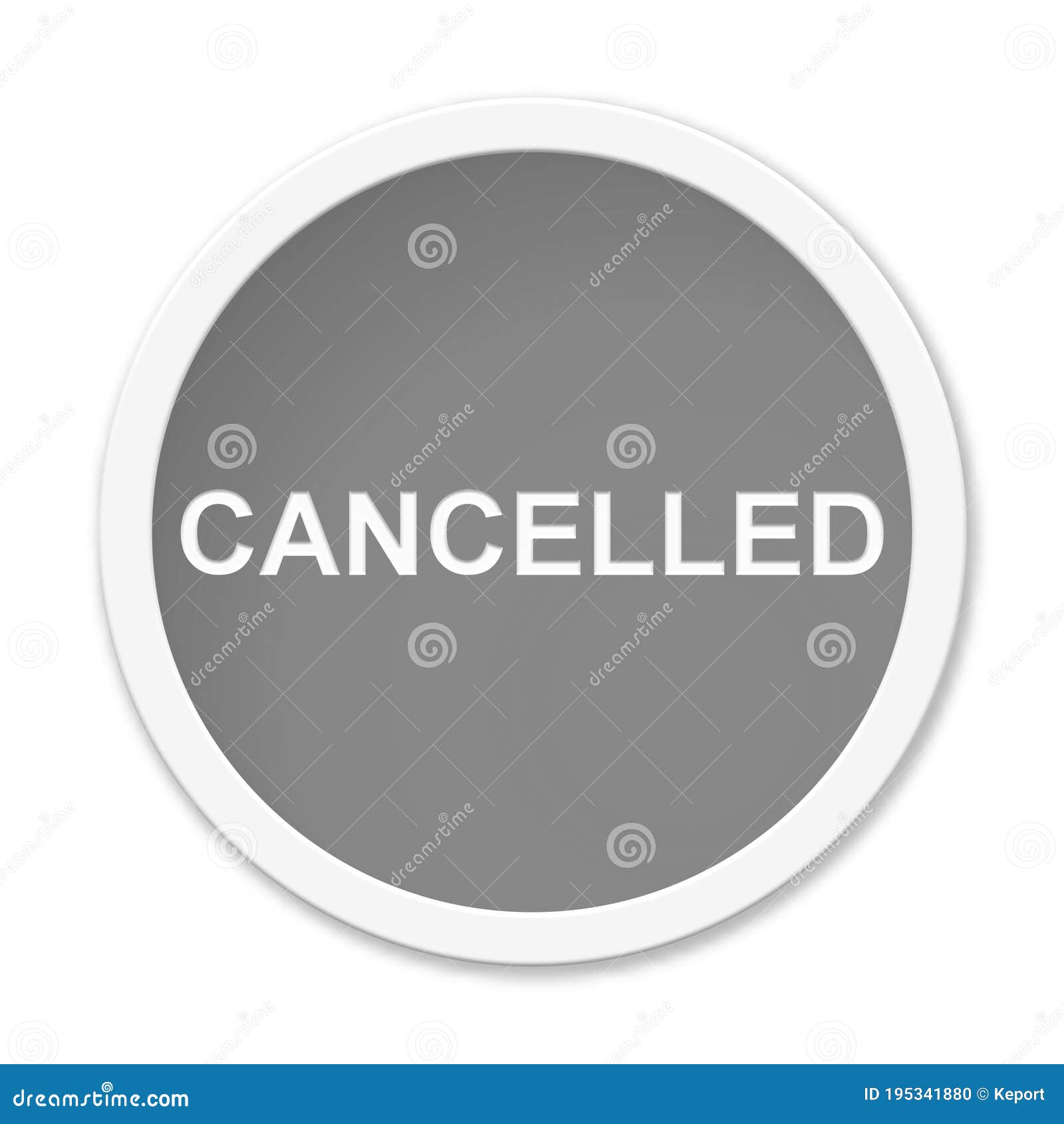 Grey Button: Cancelled stock illustration. Illustration of sign - 195341880