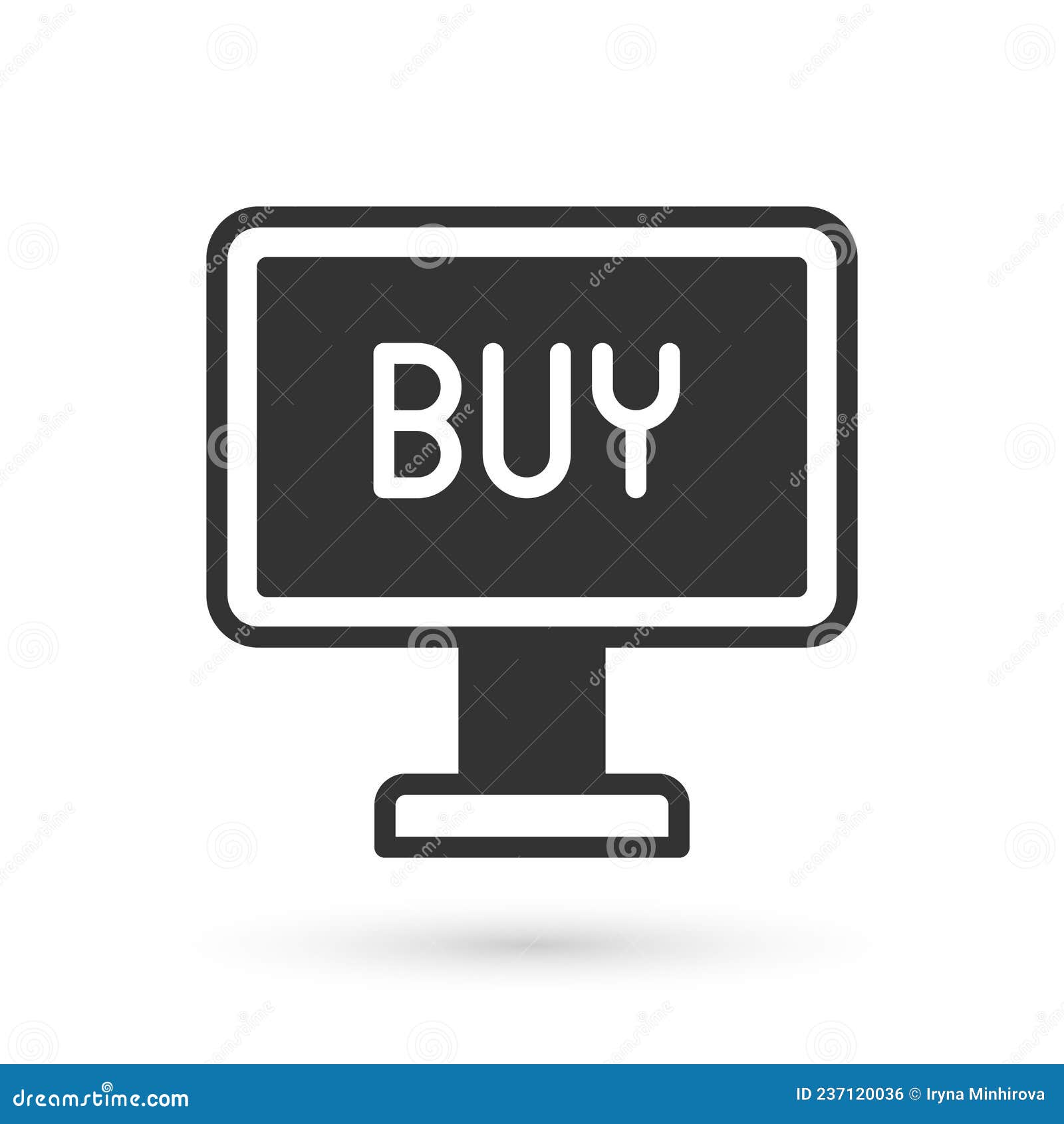 Grey Buy Button Icon Isolated on White Background. Vector Stock Vector ...