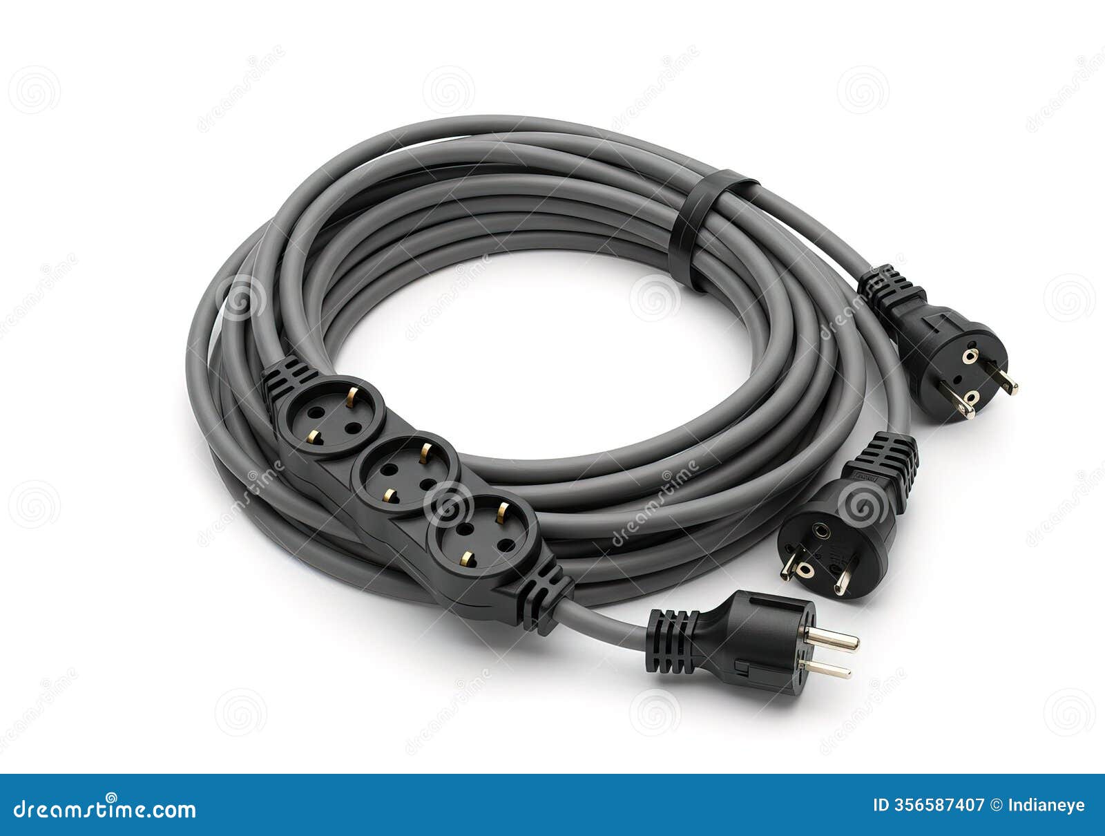 A Grey Cable with Three Plugs on it AI Generated Stock Illustration ...
