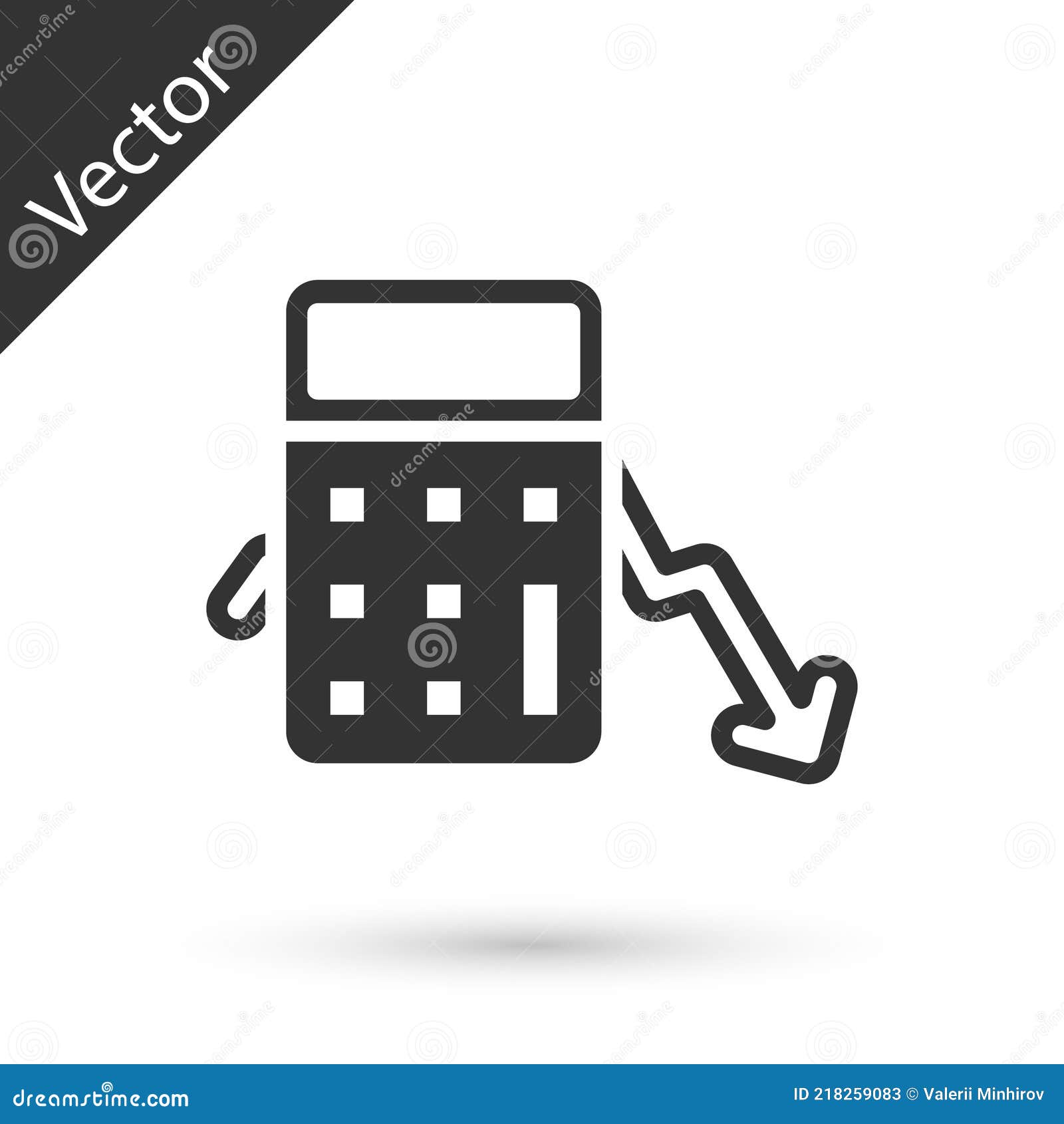 Grey Calculation of Expenses Icon Isolated on White Background. Vector ...