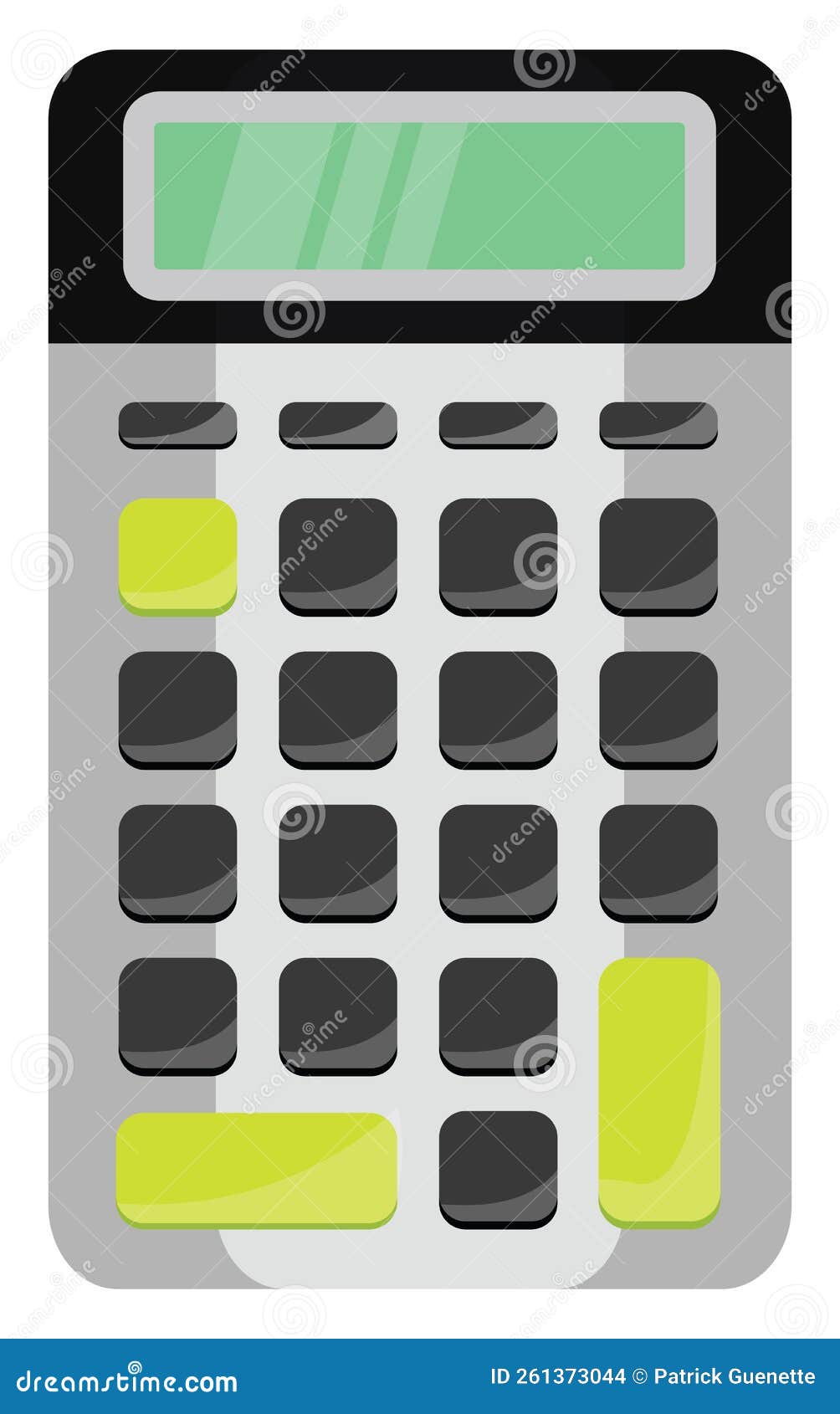 Grey calculator, icon stock vector. Illustration of isolated - 261373044