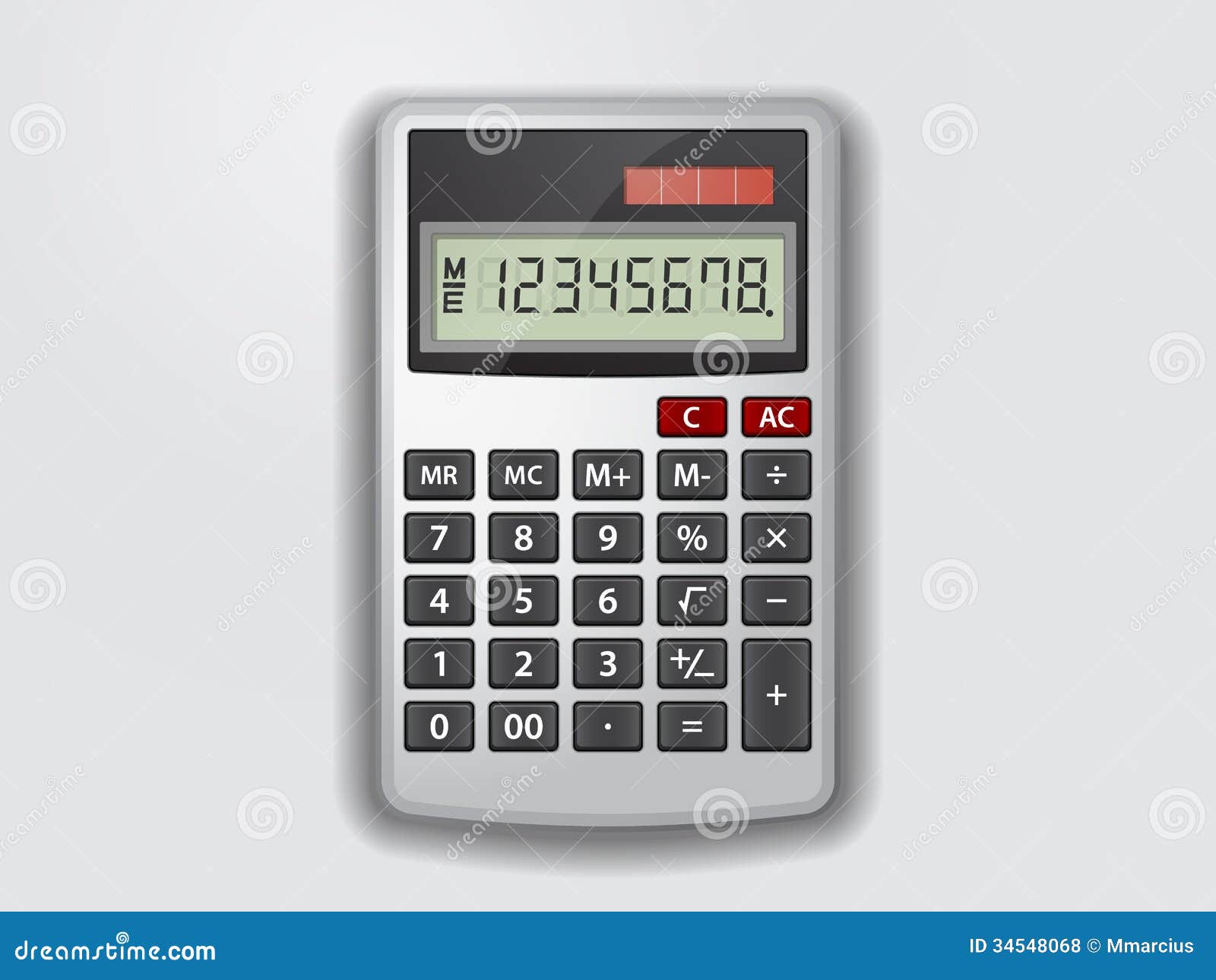 Grey calculator stock vector. Illustration of math, business - 34548068