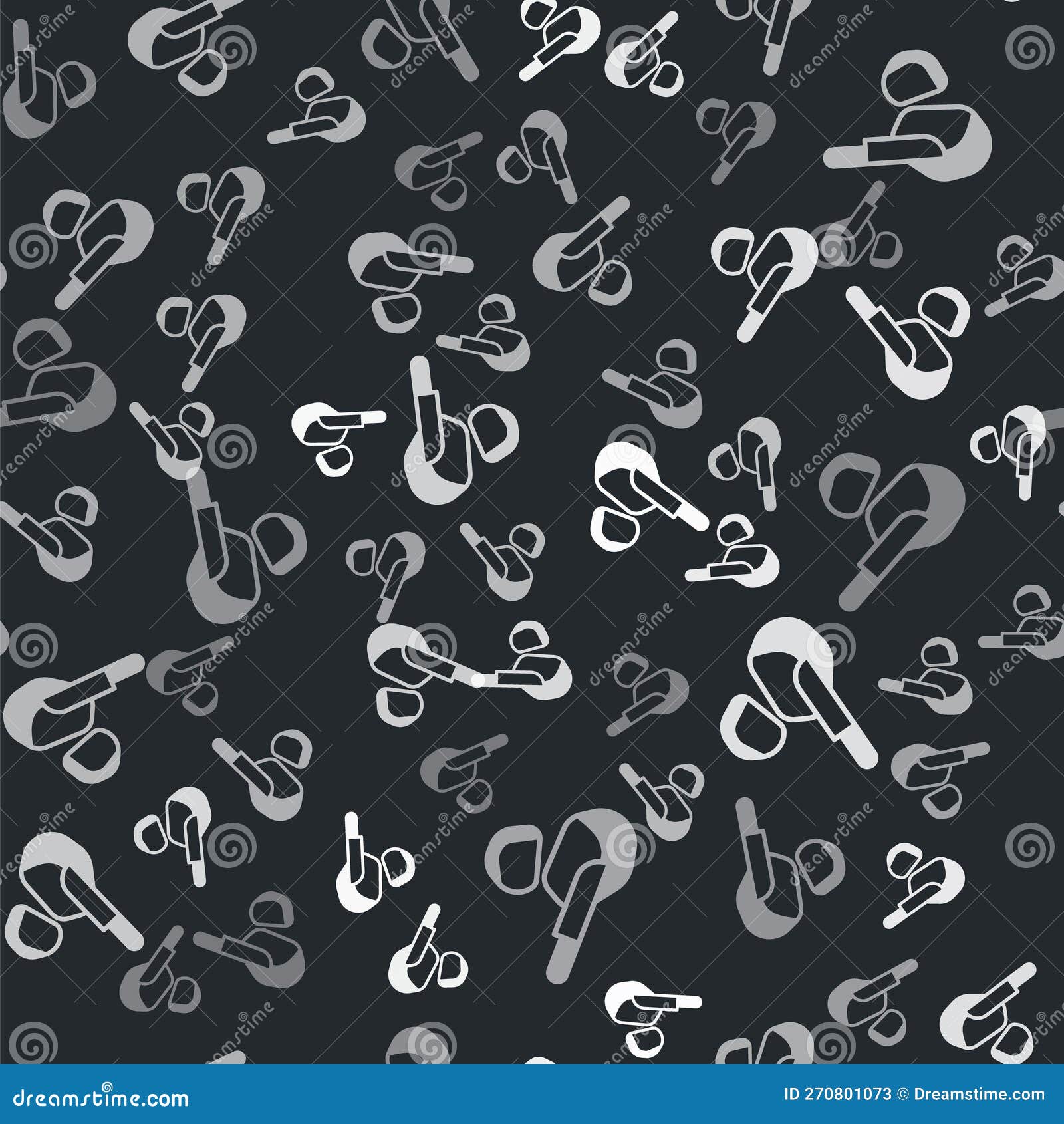 Grey Canadian Peameal Bacon Icon Isolated Seamless Pattern on Black ...