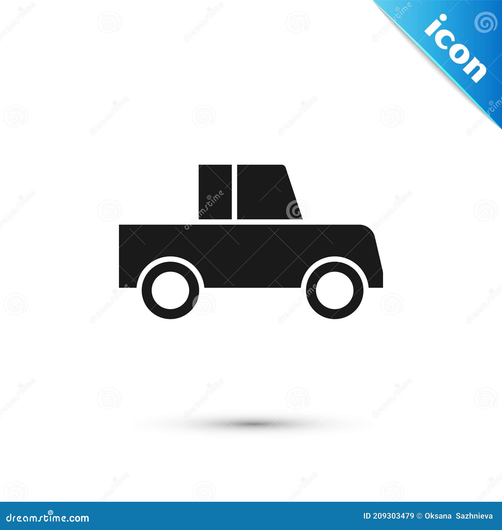 Grey Car Icon Isolated on White Background. Front View Stock Vector ...