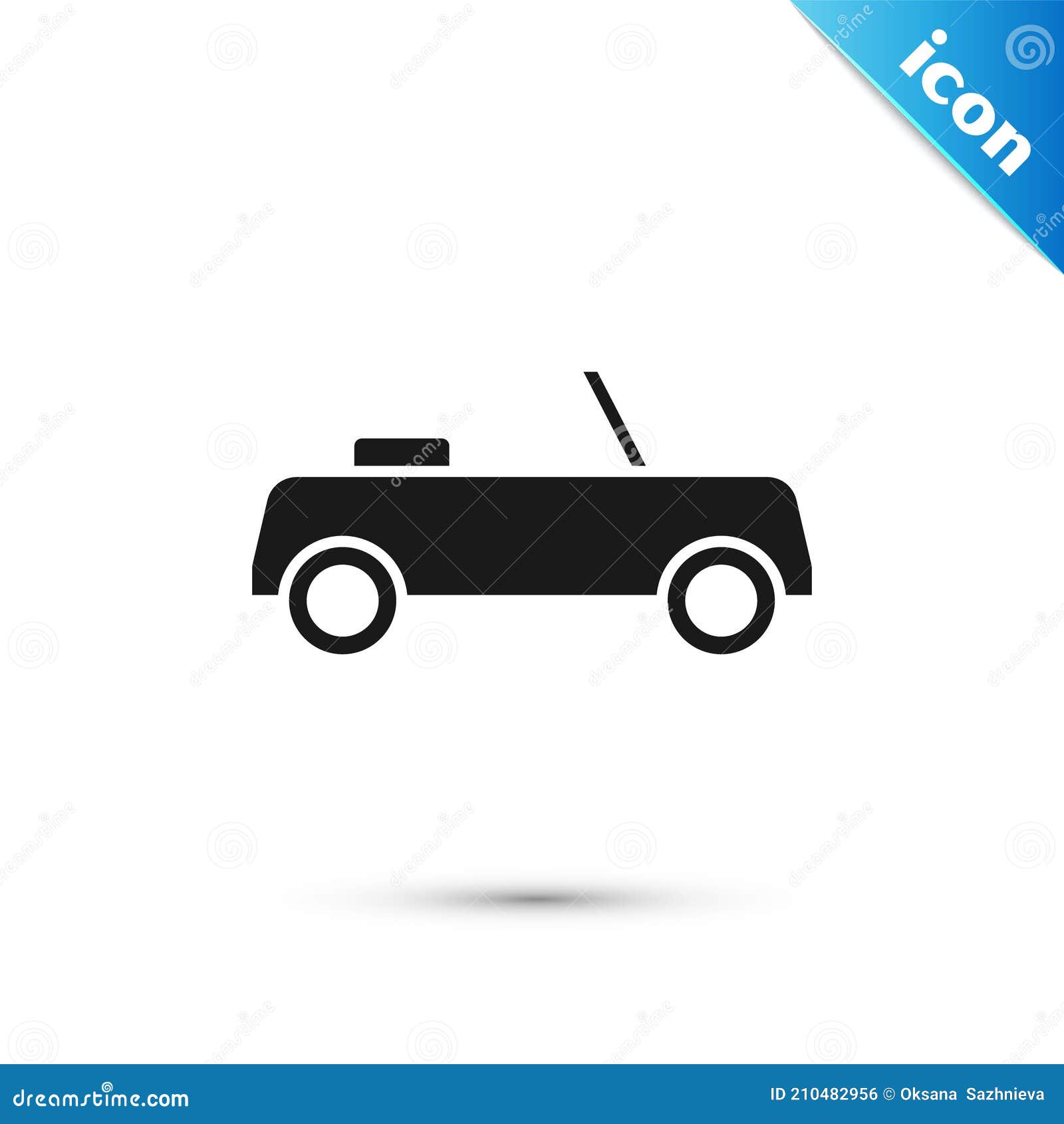 Grey Car Icon Isolated on White Background. Front View Stock Vector ...