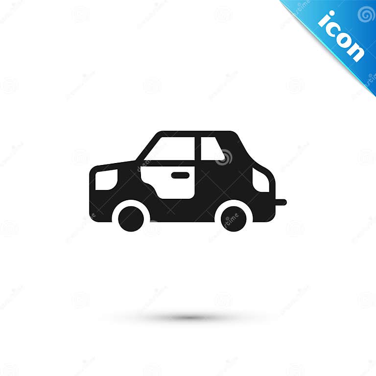 Grey Car Icon Isolated on White Background. Vector Stock Vector ...