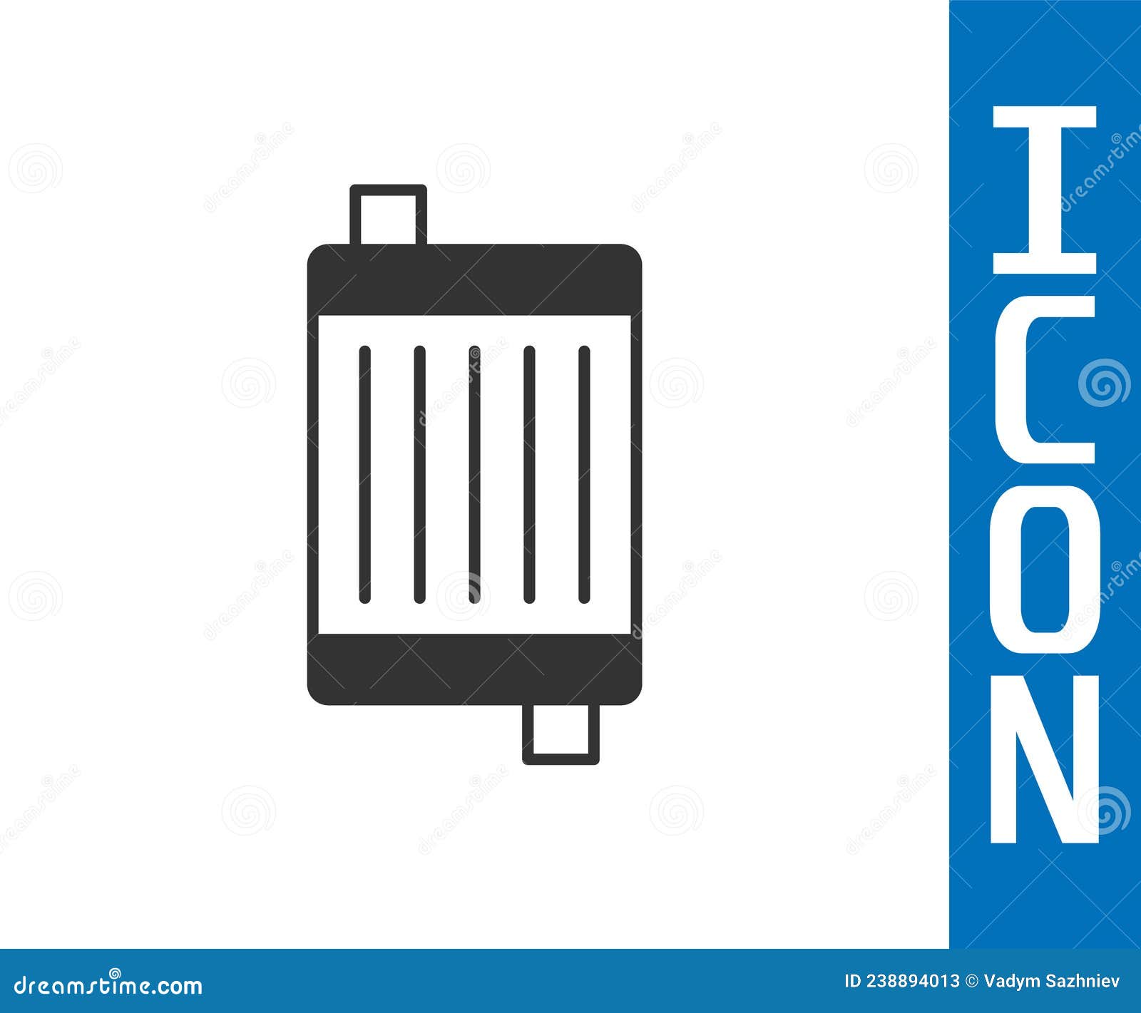 Grey Car Radiator Cooling System Icon Isolated on White Background ...