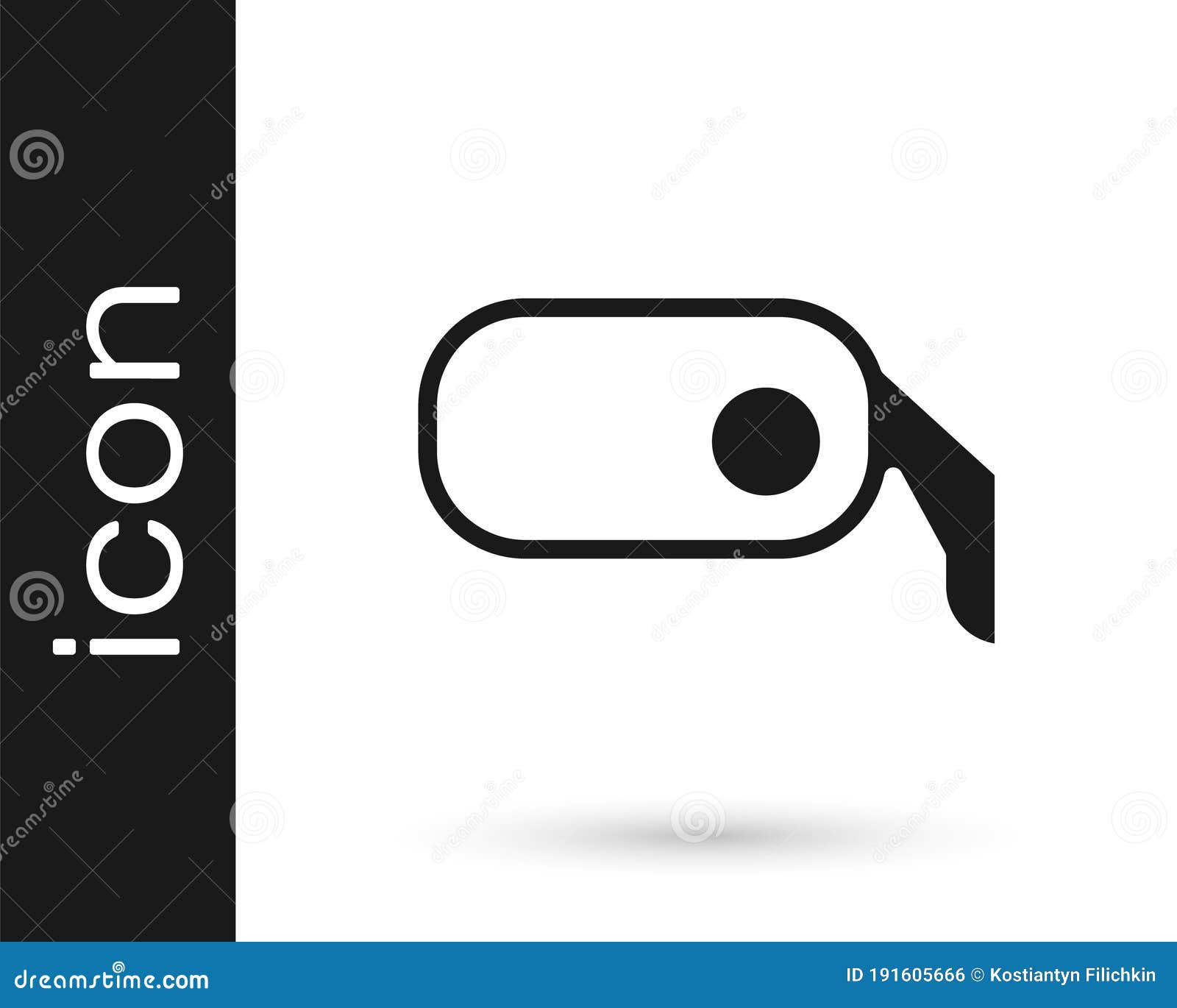 Grey Car Rearview Mirror Icon Isolated on White Background. Vector ...