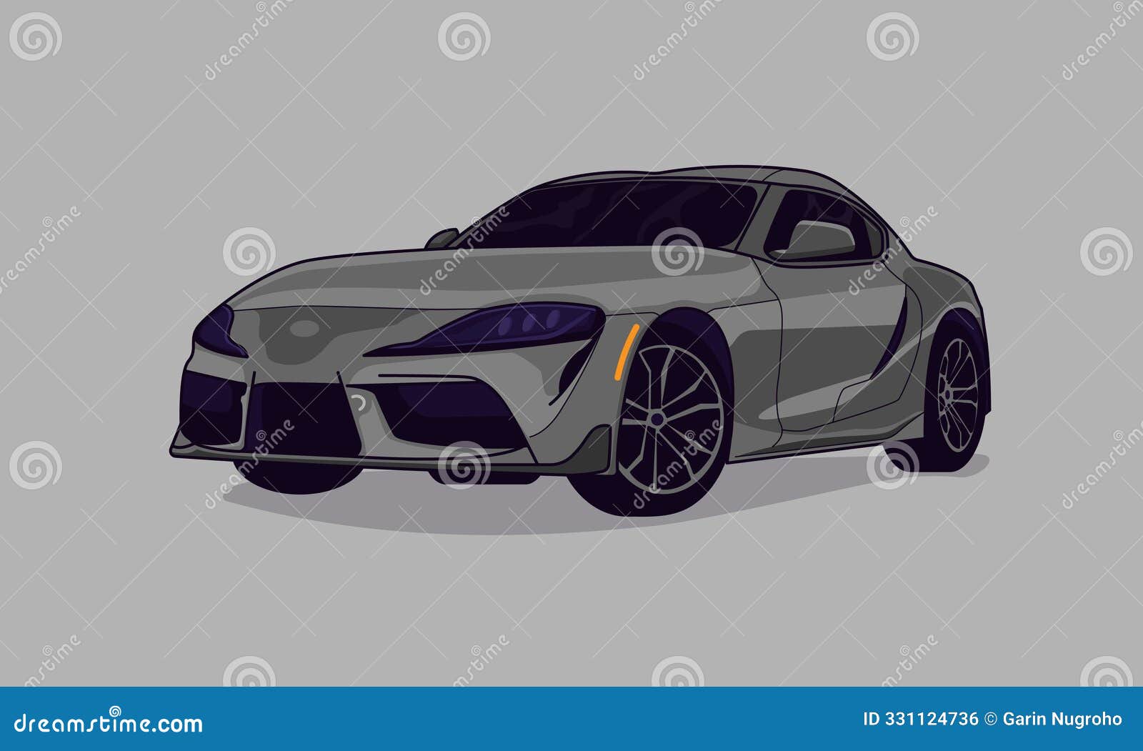 Grey Car Vector Illustration Stock Illustration - Illustration of ...