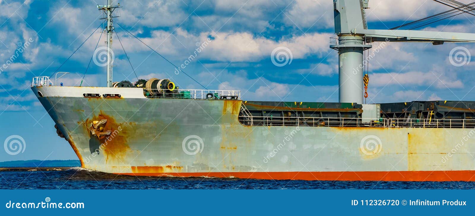 Grey bulker ship stock photo. Image of heavy, boat, carrying - 112326720