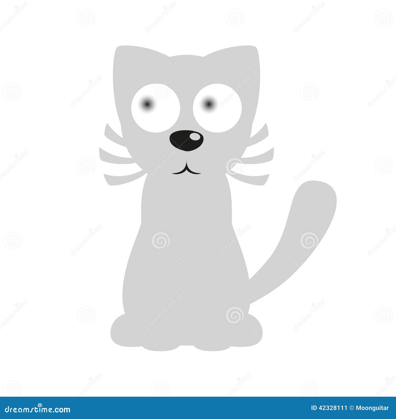 Grey cartoon cat, vector stock vector. Illustration of character - 42328111