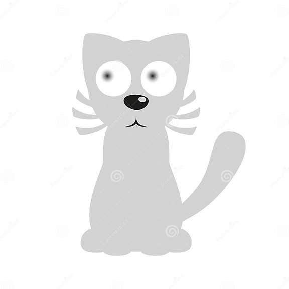 Grey cartoon cat, vector stock vector. Illustration of character - 42328111