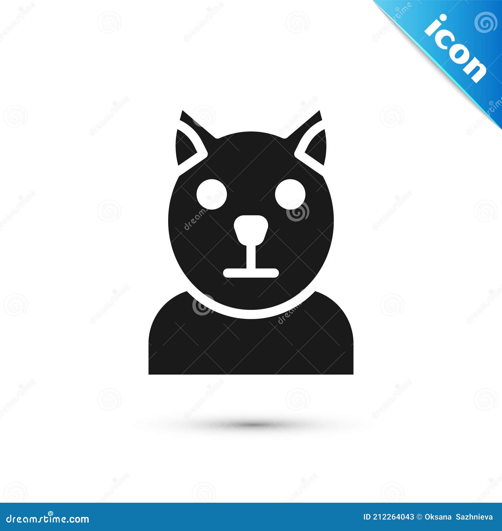 Grey Cat Icon Isolated on White Background. Animal Symbol Stock Vector ...