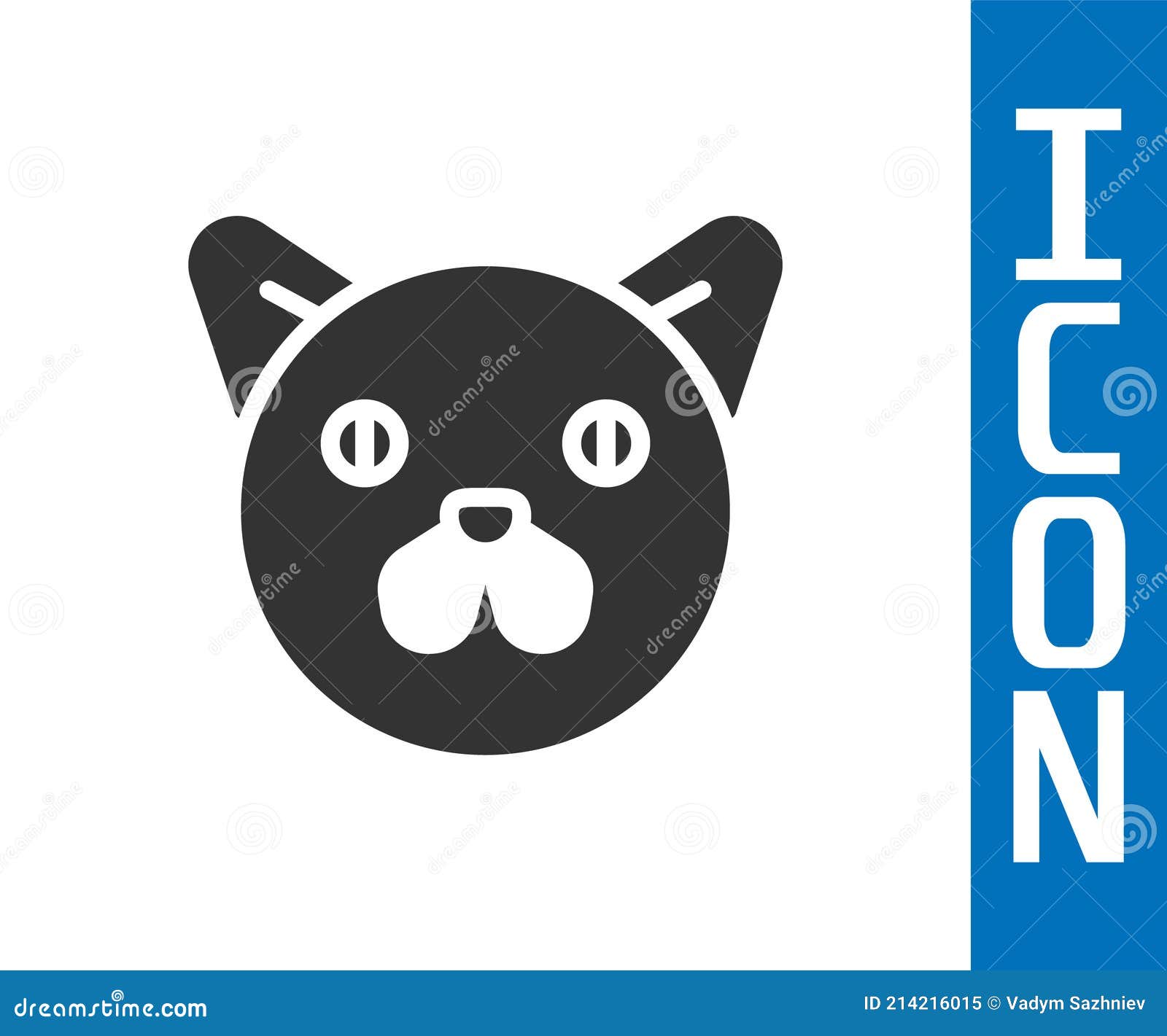 Grey Cat Icon Isolated on White Background. Animal Symbol Stock Vector ...