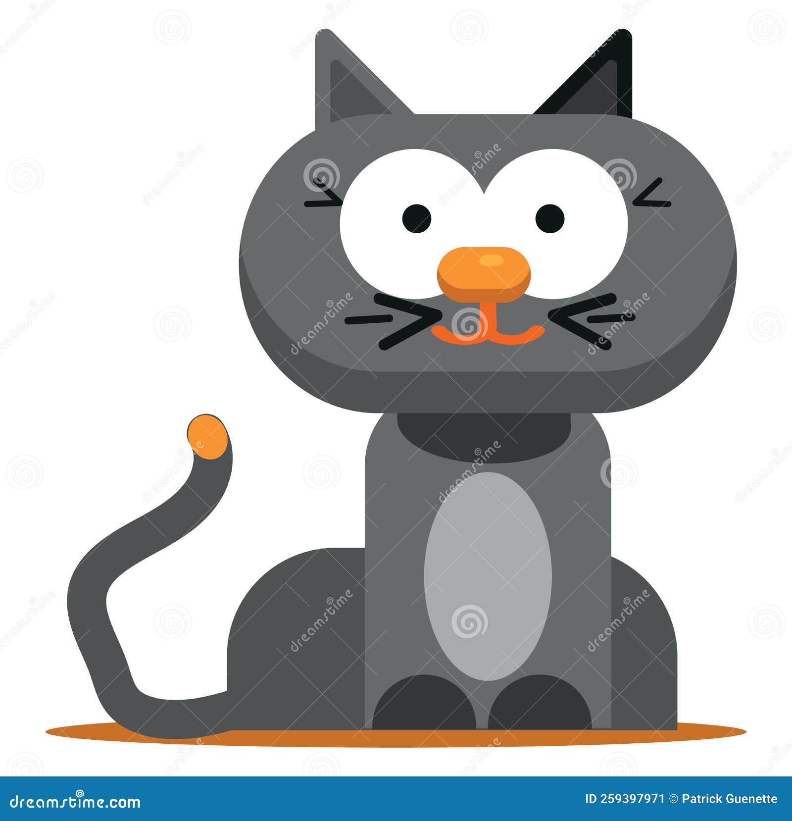Grey cat look, icon stock vector. Illustration of animal - 259397971
