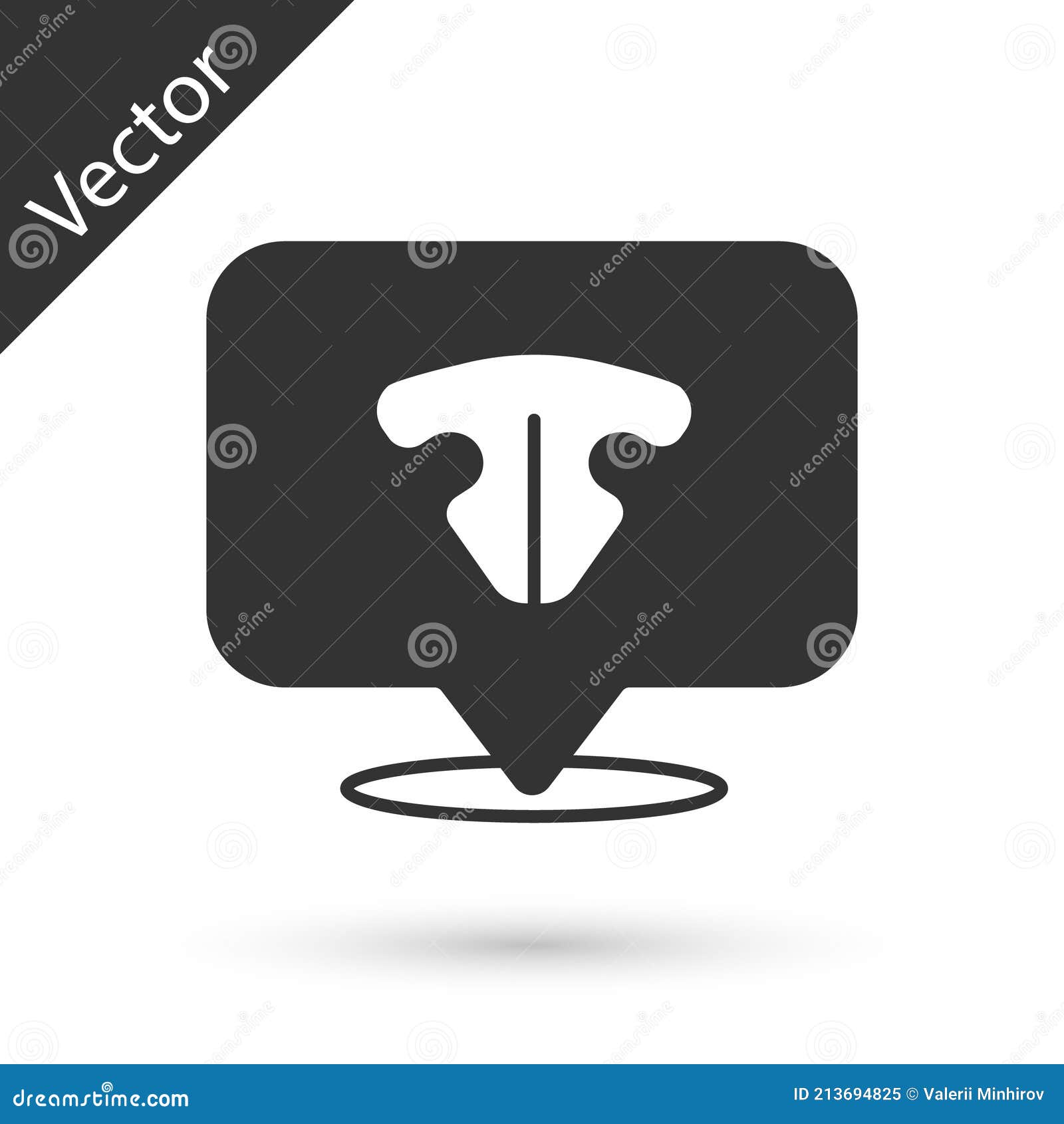 Grey Cat Nose Icon Isolated on White Background. Vector Stock Vector ...