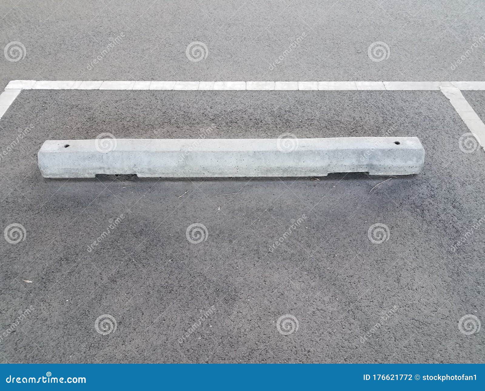 Cement Curb With Chipped Yellow And White Paint Stock Image ...