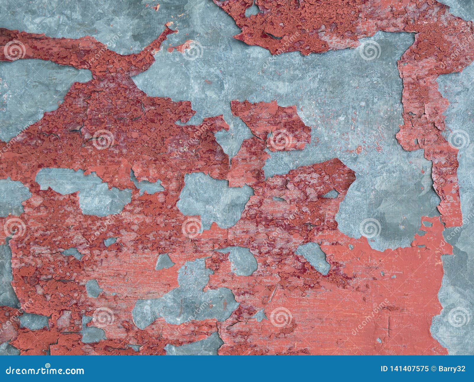 Grey Cement Wall with Peeling, Weathered Red Paint Texture Stock Image ...