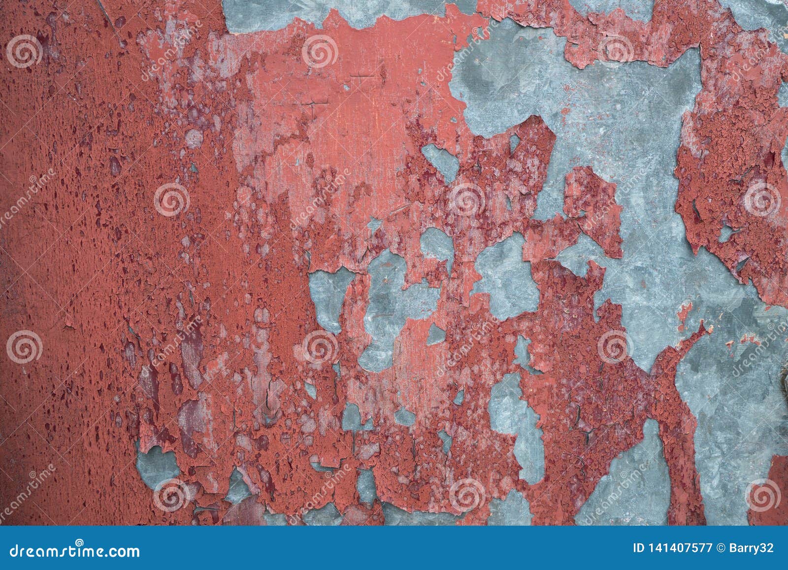 Grey Cement Wall with Peeling, Weathered Red Paint Texture Stock Image ...