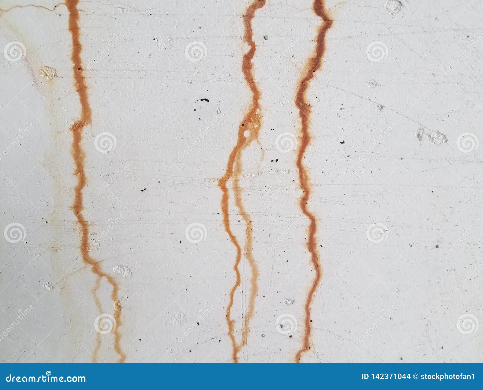 Grey Cement Wall with Red Rust Dripping Down Stock Photo - Image of ...