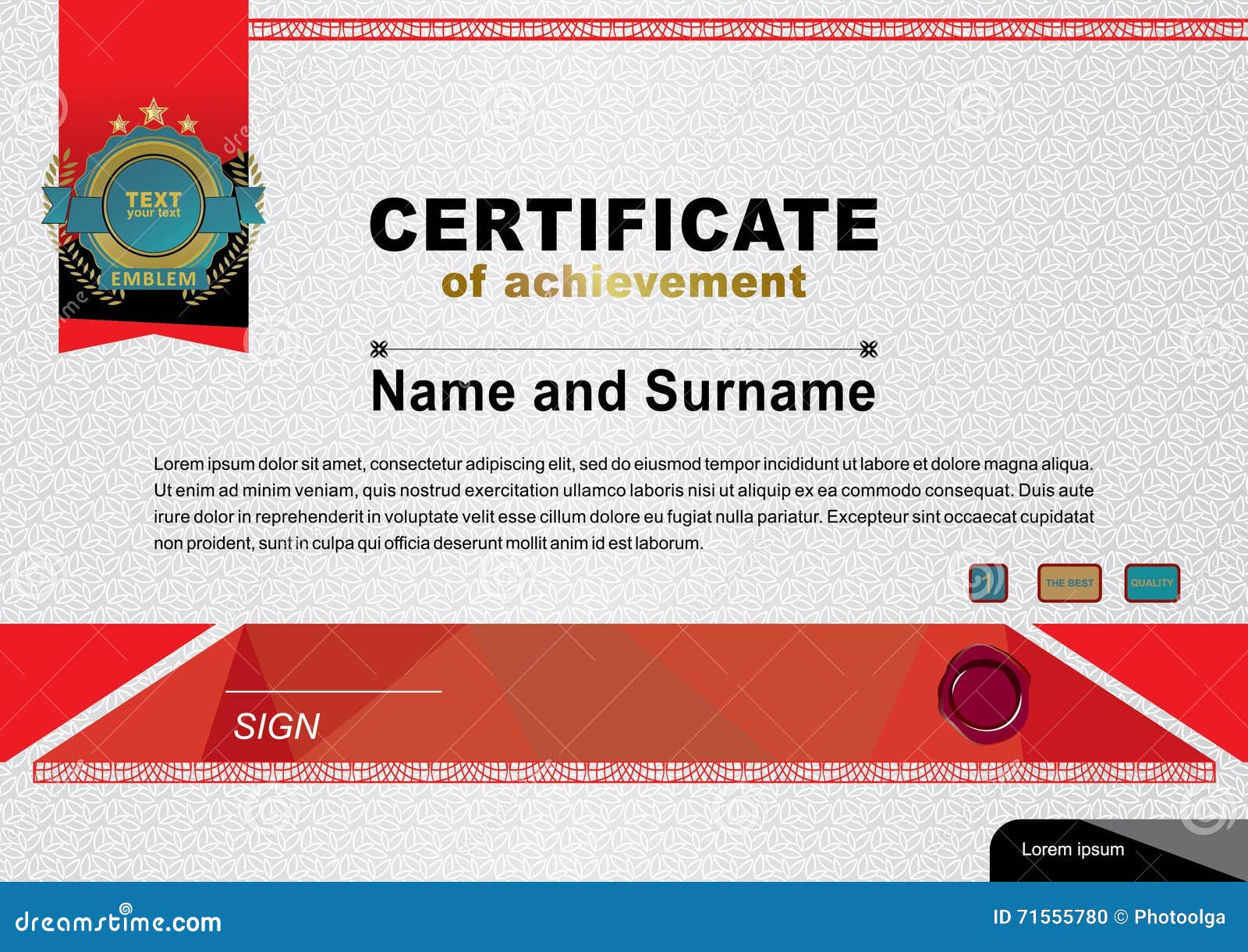 Grey Certificate. Simple Blank. Frame Vector Illustration ...