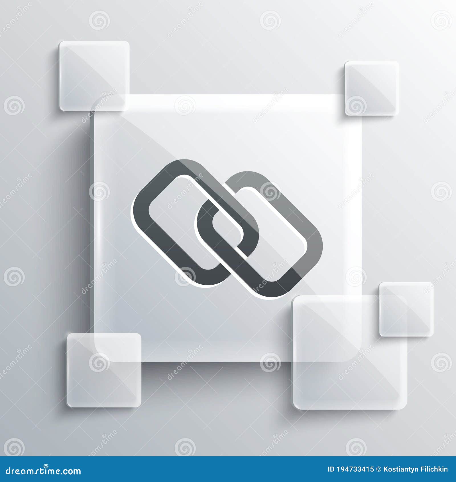 Grey Chain Link Icon Isolated on Grey Background. Link Single ...