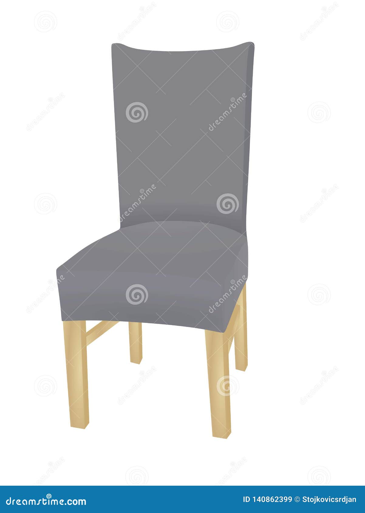 Grey chair, front view stock vector. Illustration of comfortable ...