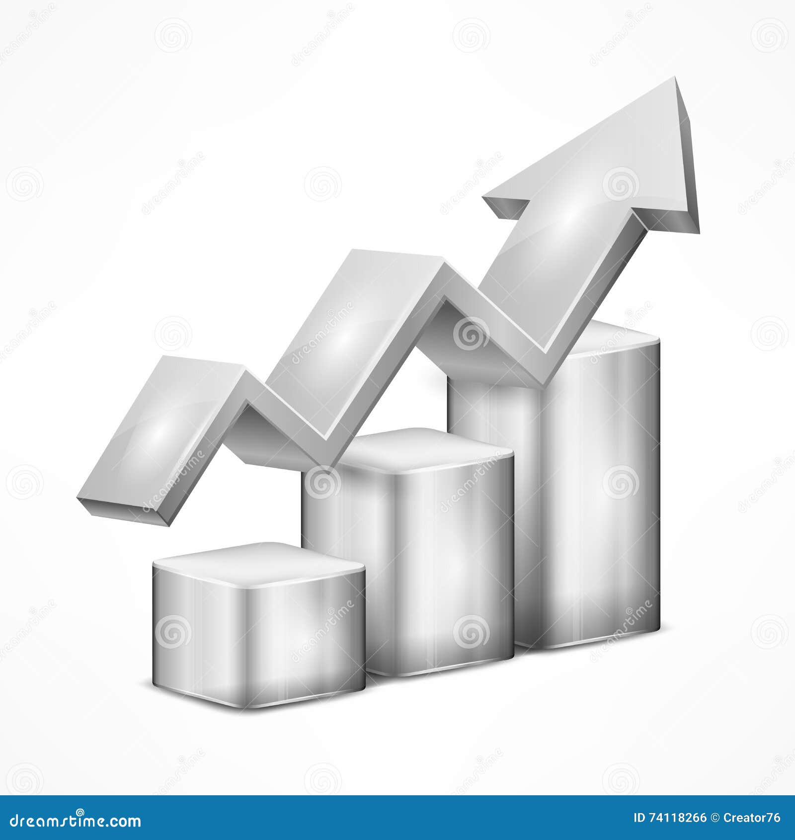 Grey Chart with Arrow on White Stock Vector - Illustration of template ...