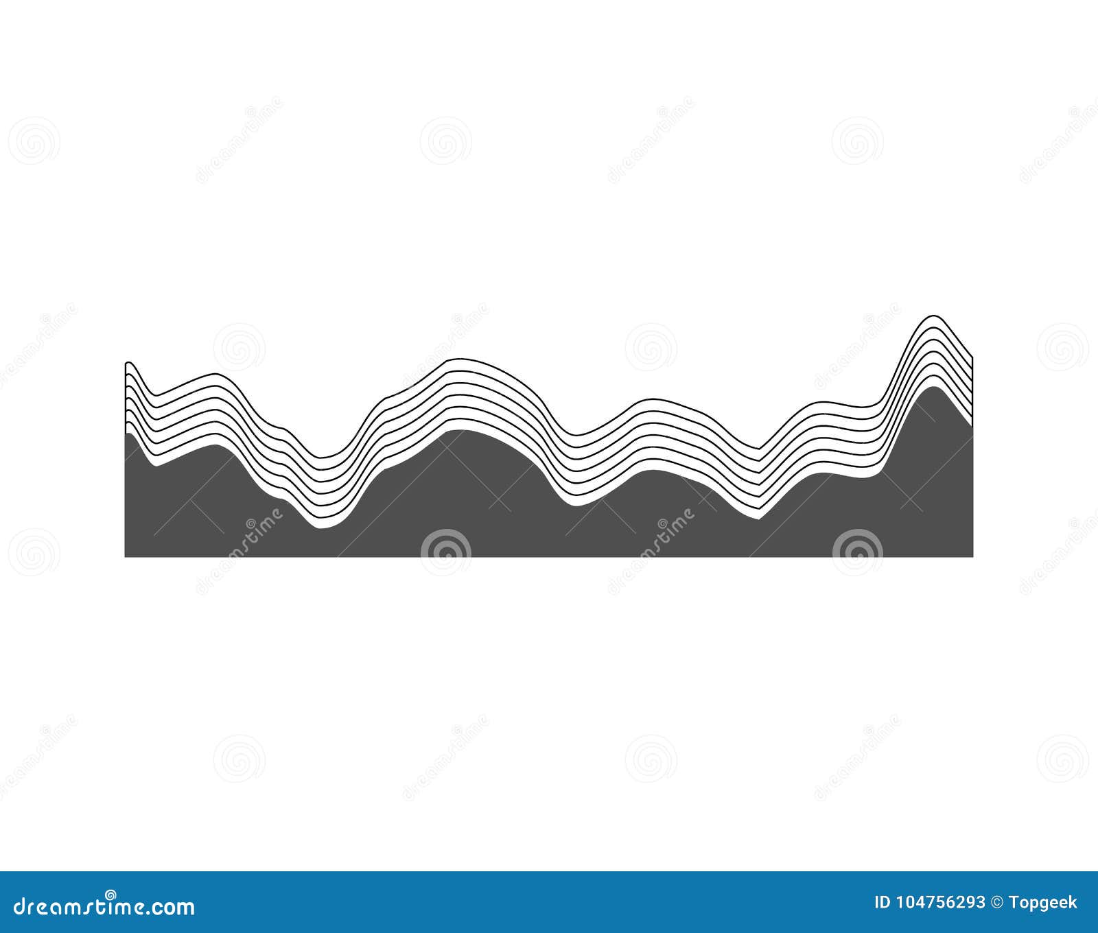 Grey Chart with Curved Lines Vector Illustration Stock Vector ...